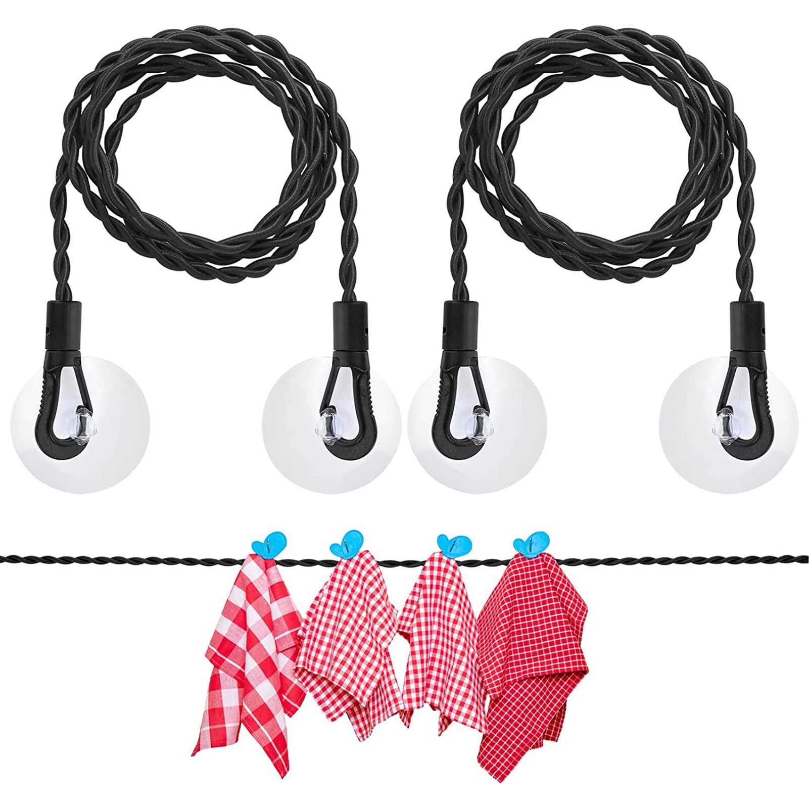 Frogued Clothesline Stretchable Suction Cup Type Good Load-Bearing High ...