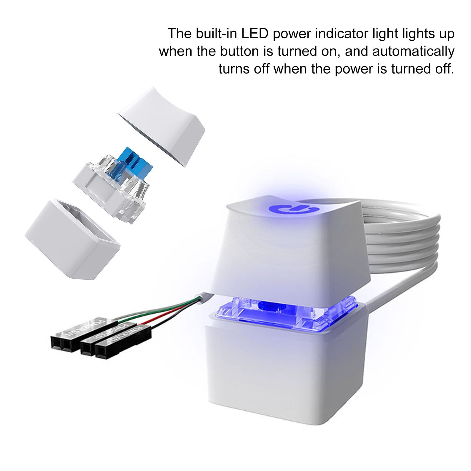 Frogued Computer External Power Button Colorful LED Lights Computer ...