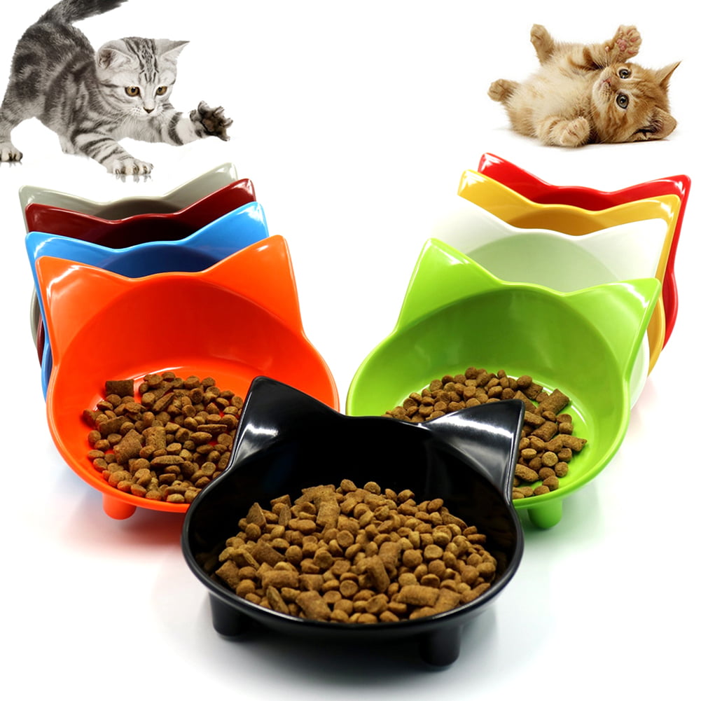 Frogued Cute Pet Kitten Cat Ears Food Water Bowl Non-slip Storage ...