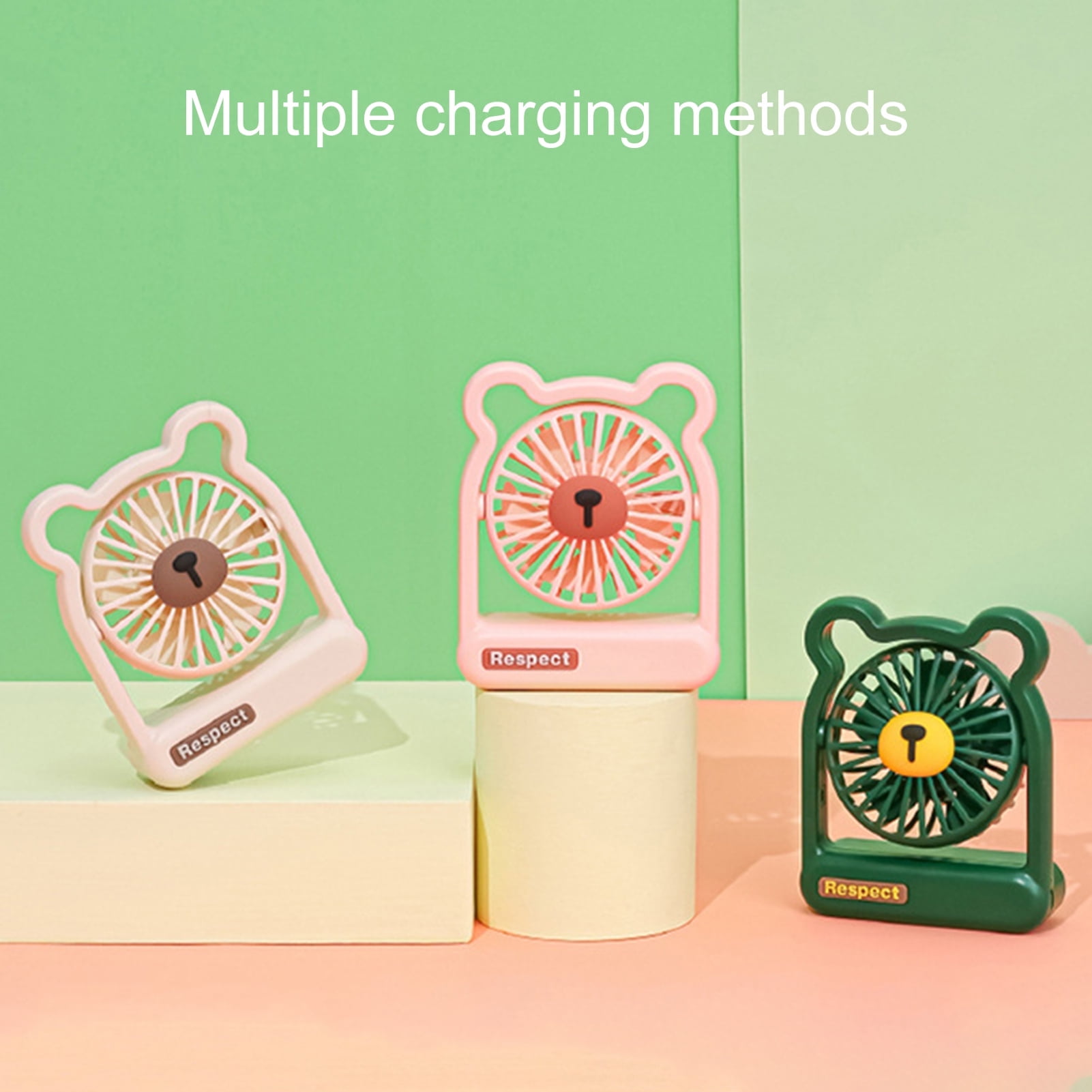 Frogued Desktop Fan USB Charging Portable Handheld Cool Bear Shape ...