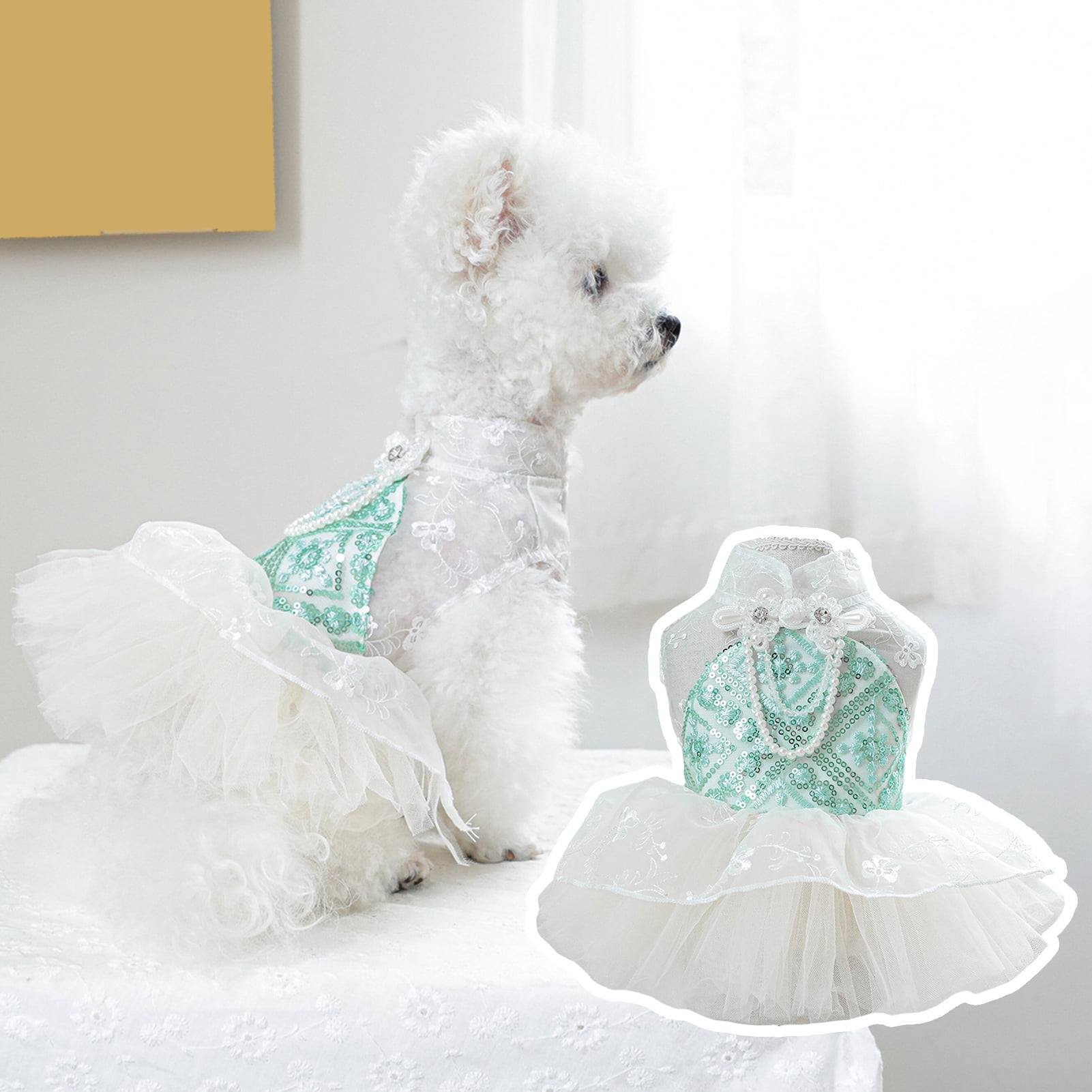 Frogued Dog Blingbling Princess Dress Puppy Lace Cake Camisole Skirt ...