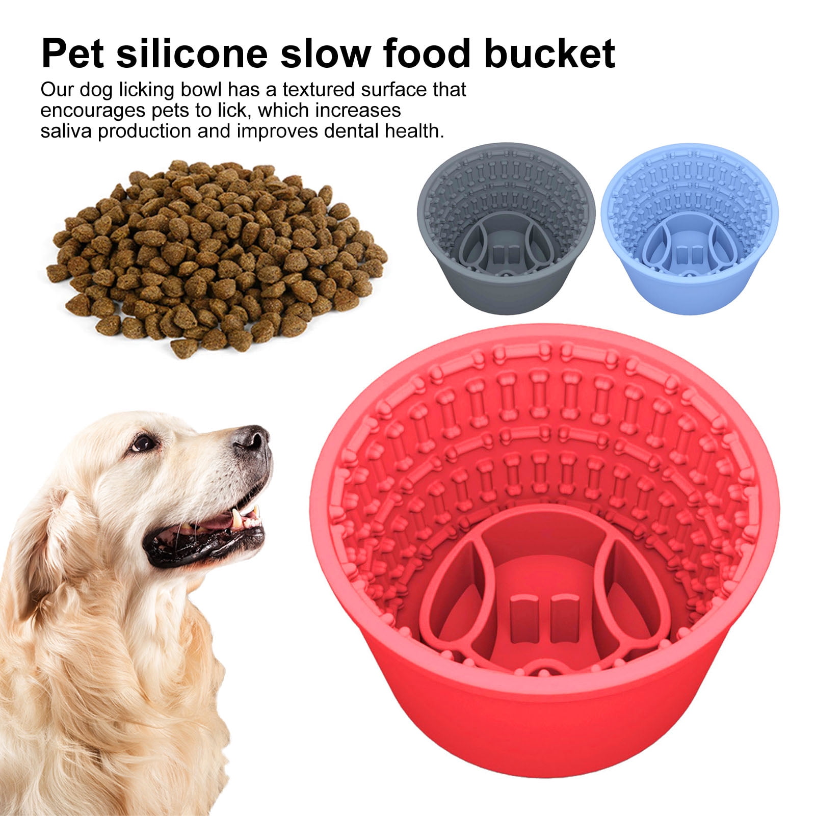 Frogued Dog Slow Feeder Lick Bowl Silicone Dog Licking Mat Treat ...