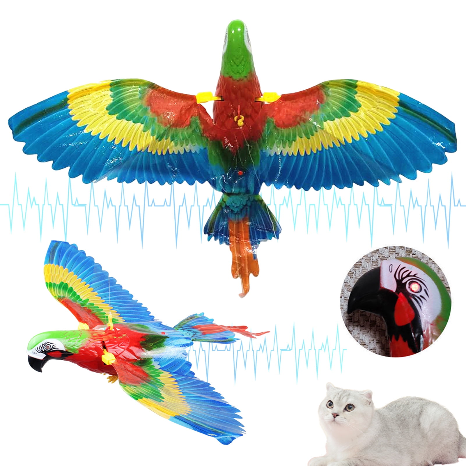 Frogued Electric Flying Eagle Cat Toy Interactive Simulation Bird Toy ...