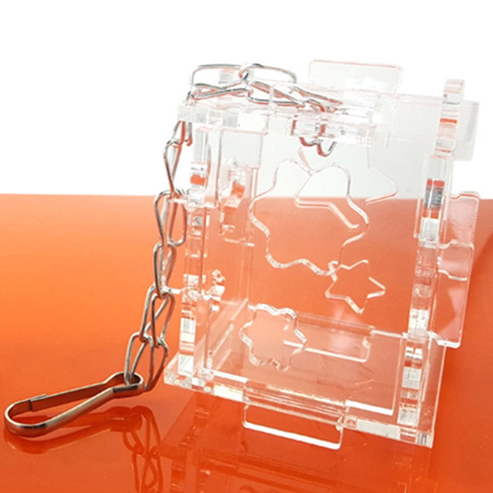 Frogued Funny Clear Pet Bird Parrot Hanging Foraging Cage Food Snack ...