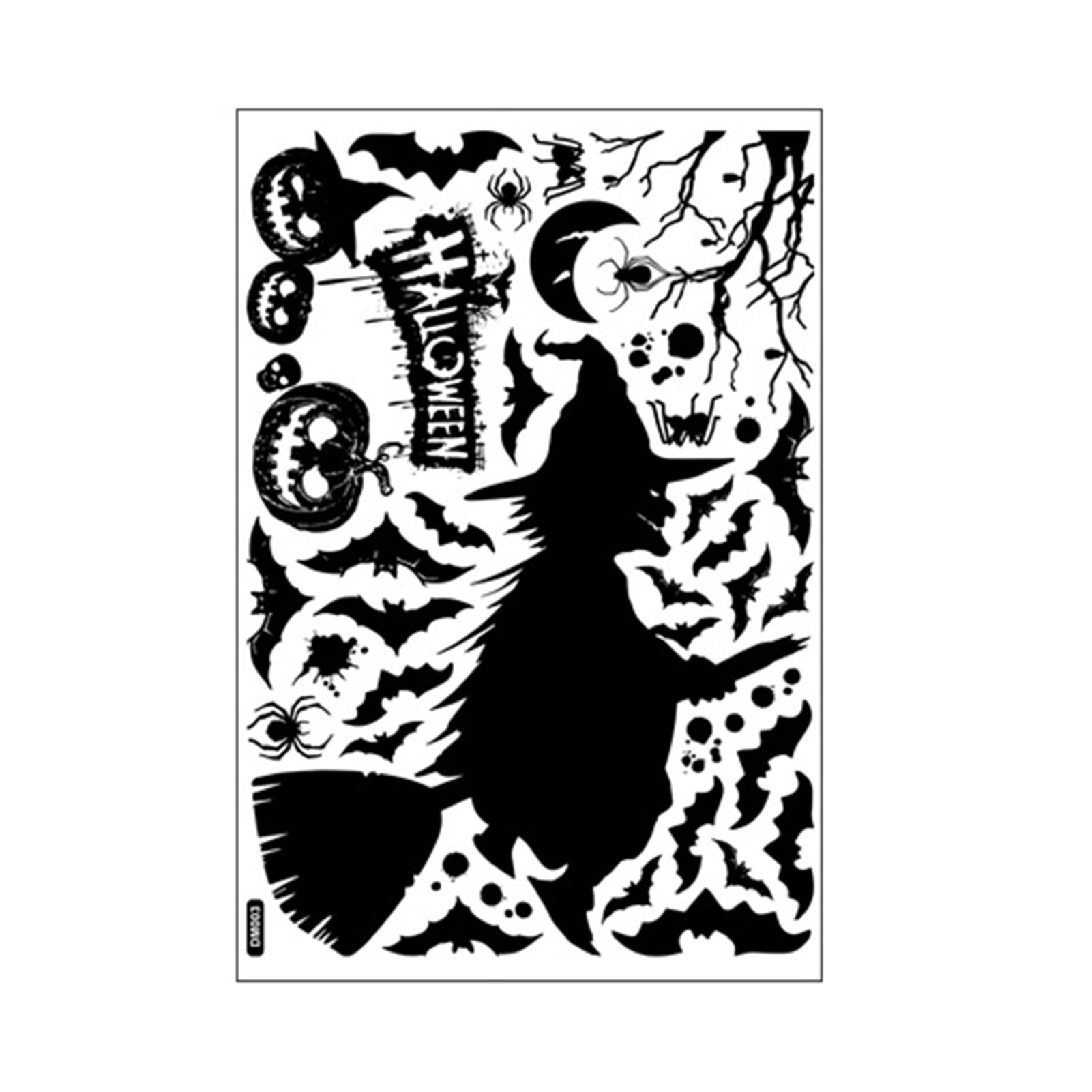 Frogued Halloween Window Sticker Pumpkin Ghost Witch Skeleton Scarecrow ...