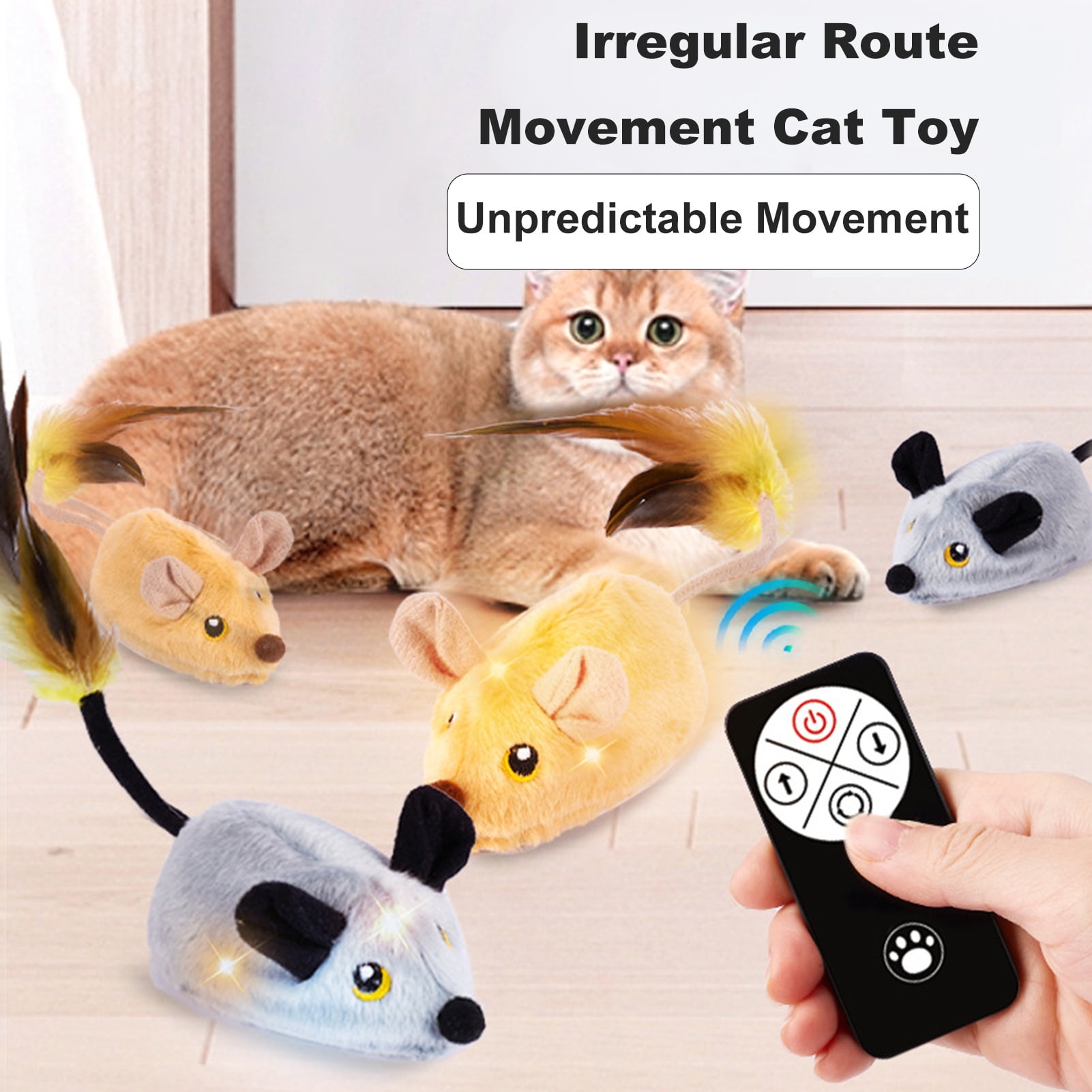 Frogued Interactive Mouse Moving Cat Toy Rechargeable Automatic Moving ...