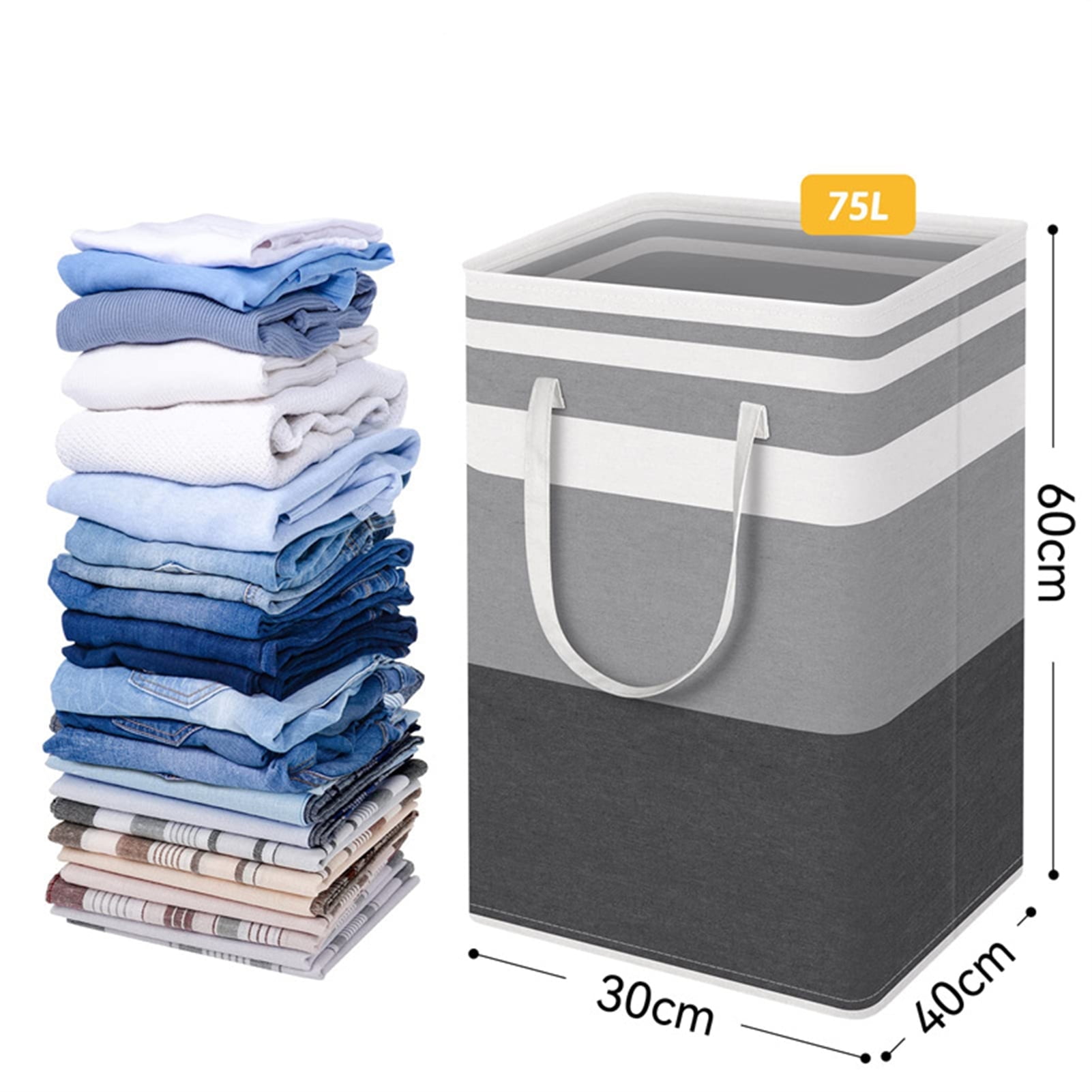 Frogued Laundry Hamper, 75L Collapsible Waterproof Large Laundry ...