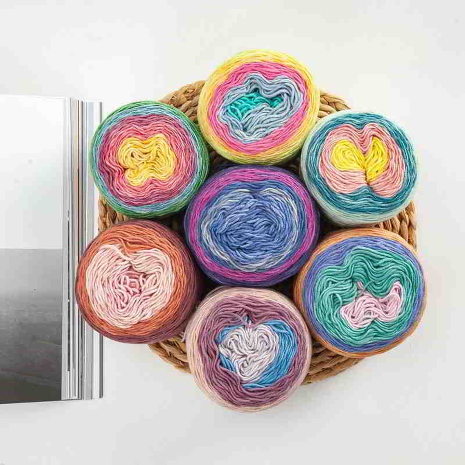 Frogued Rainbow Color DIY Crochet Thread Acrylic Fiber Wide Application ...