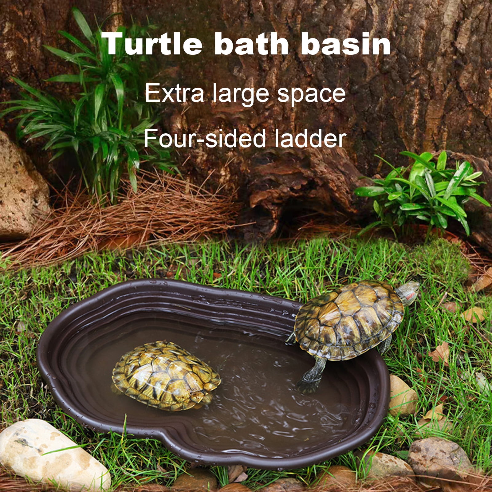 Frogued Reptile Food Dish Reptile Bathing Tray Pool Turtle Water Dish ...