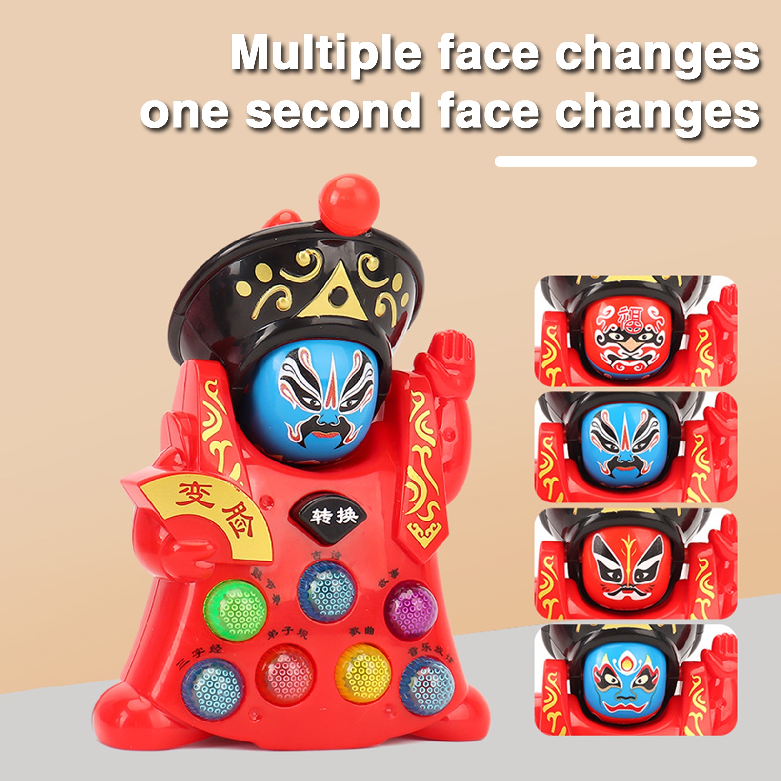 Frogued Sichuan Opera Face Changing Toy with Light Sound Early ...