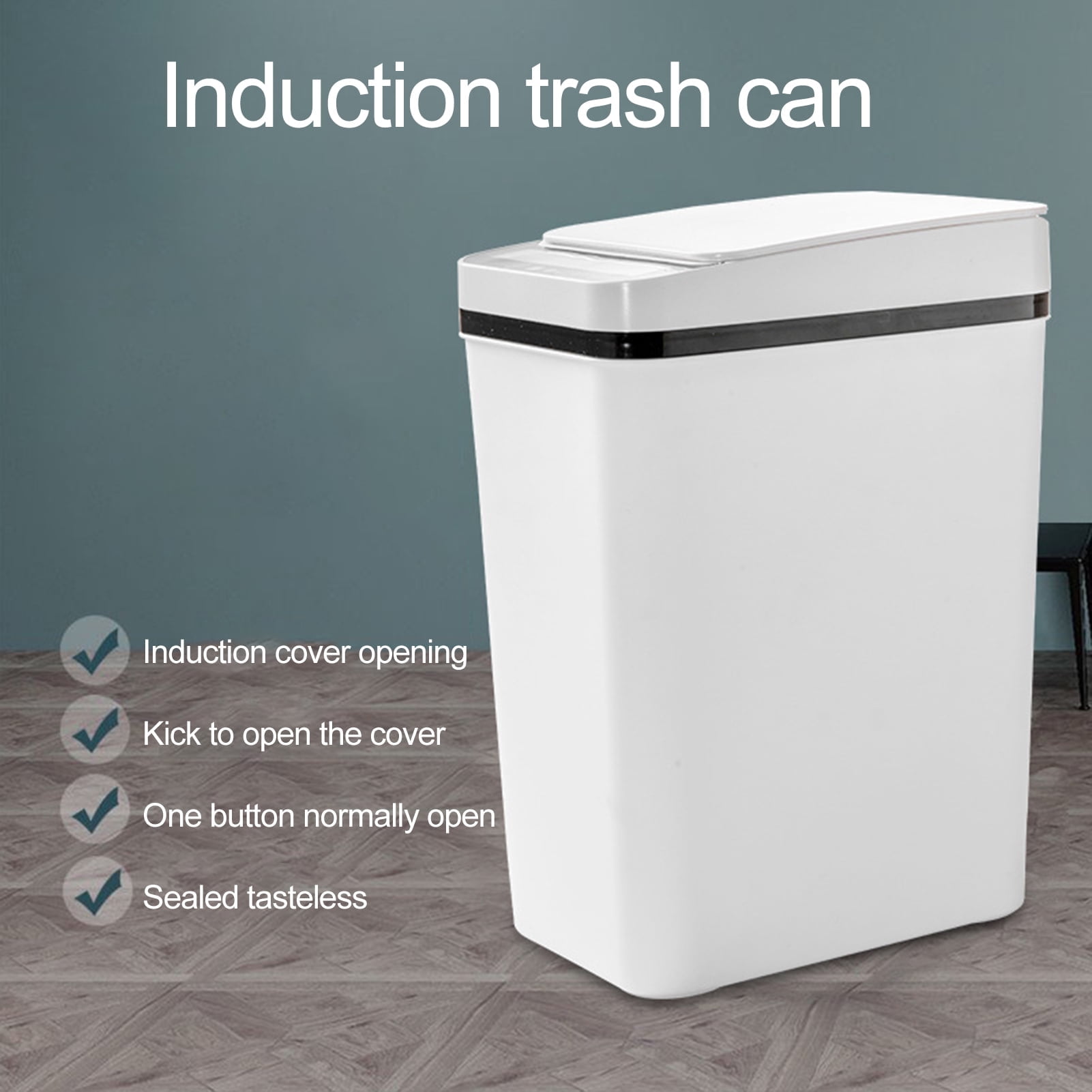 Frogued Smart Trash Can with Lid 360 Degrees Induction Automatic ...