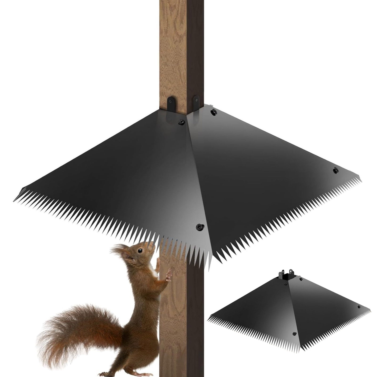 Frogued Squirrel Proof Baffle Pole Mount Metal Squirrel Stopper Guard ...