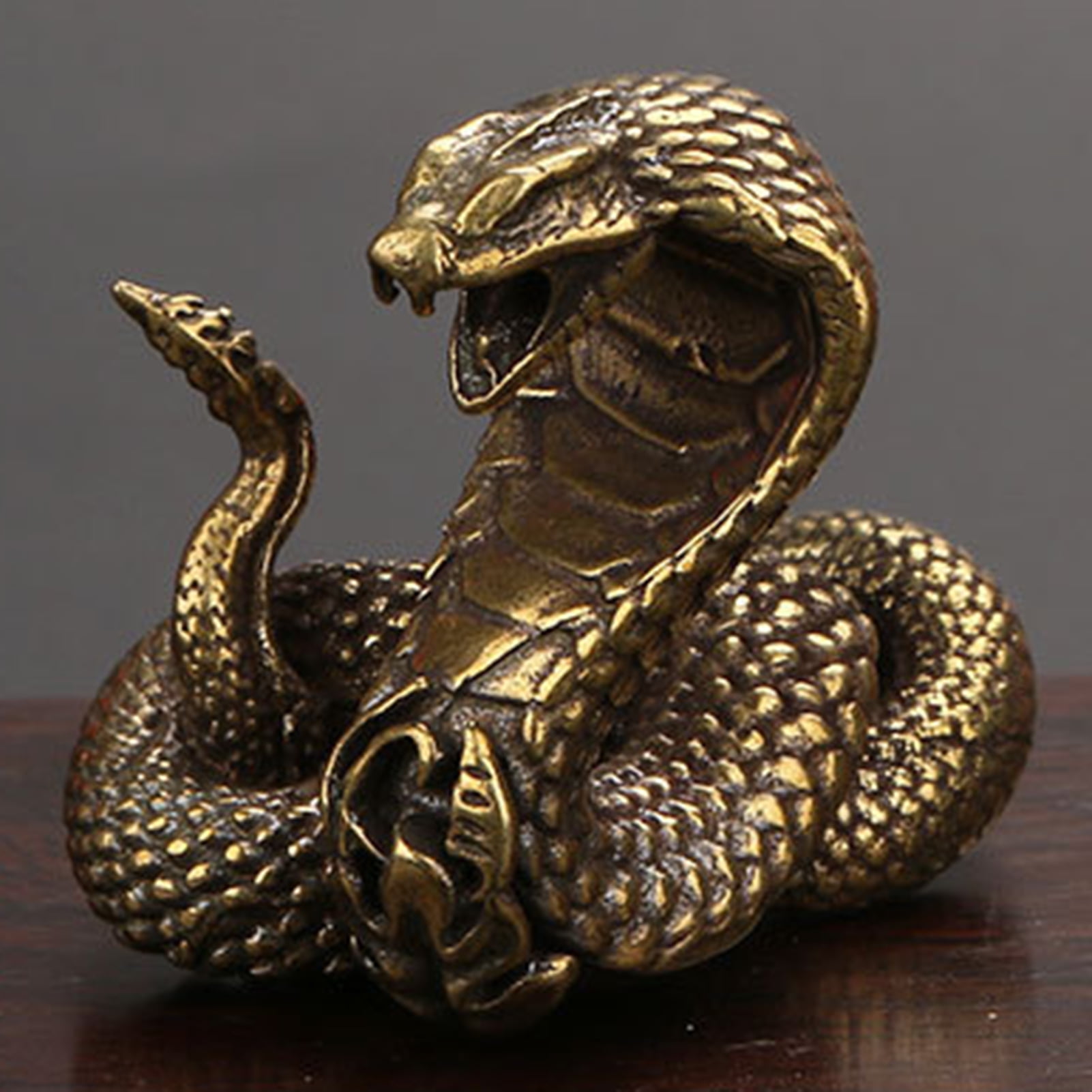 Frogued Statue Ornament Zodiac Snake Miniature Figurines Copper Desktop ...