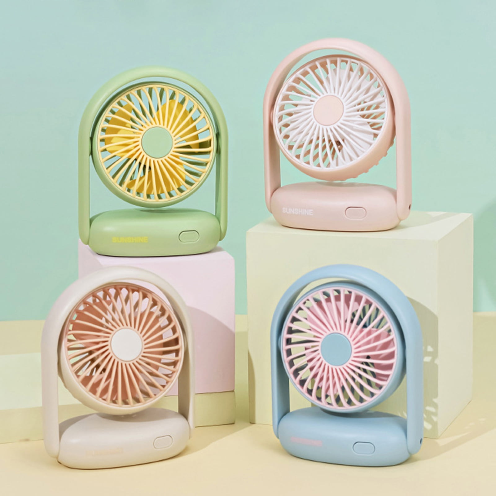 Frogued USB Mini Fan Strong Wind Wireless 90 Degree Rotation 2 Gears Adjustable Speed 600mAh ...