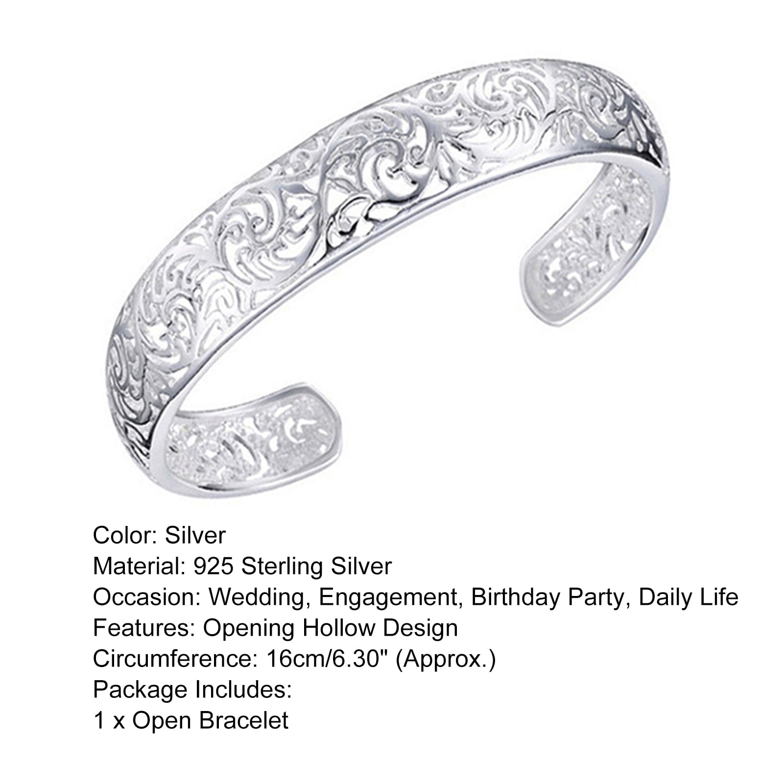 Frogued Women's Bracelet Opening Exquisite Craftsmanship 925 Sterling ...