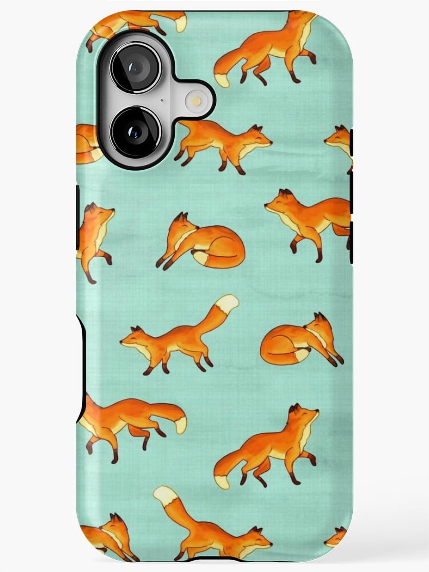 Frolicking Foxes Animal Art Phone Case for iPhone 11 12 13 14 15 16 17 ...