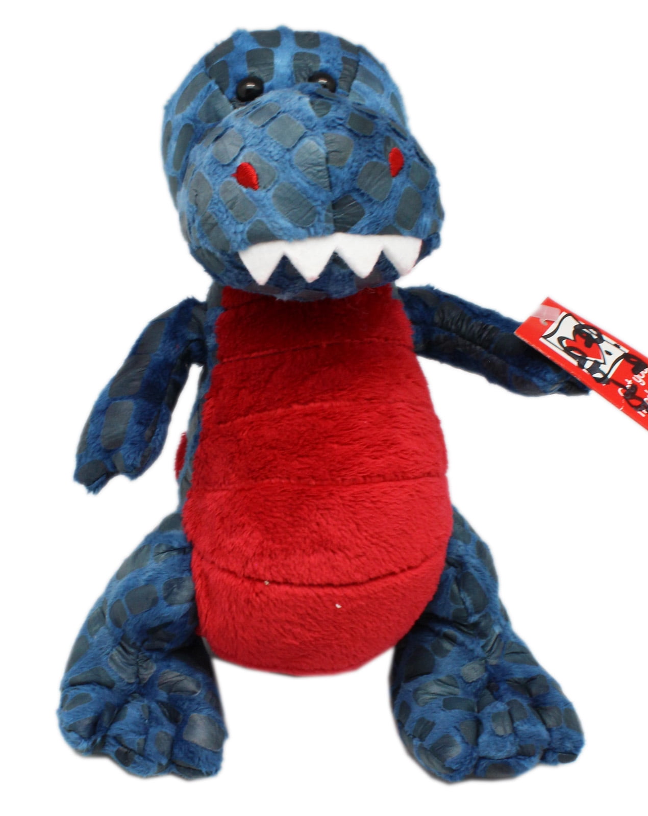 Frolicky Fossils Blue and Red Bipedal Dinosaur Plush Toy - By Ganz ...