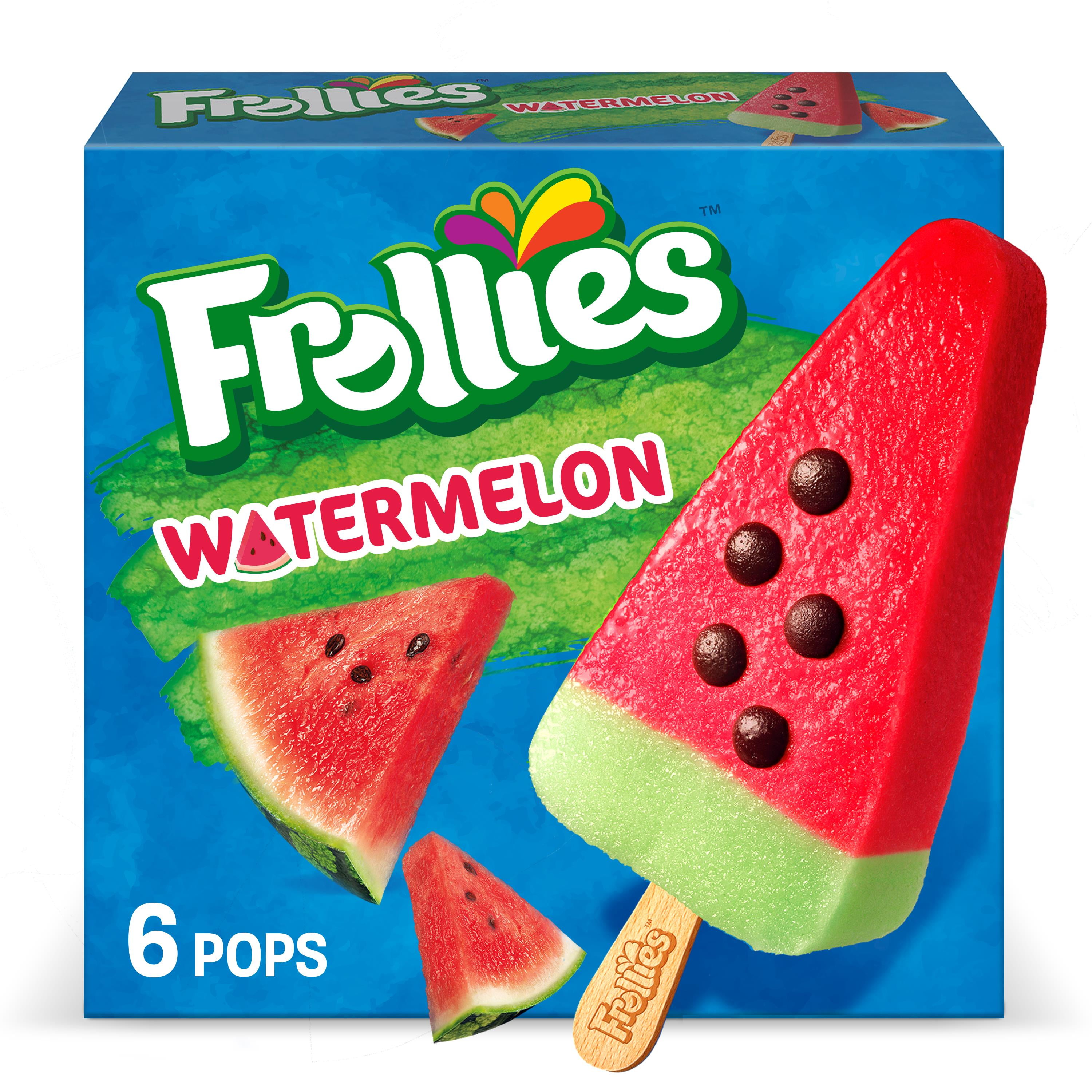 Frollies Watermelon Fruity Ice Pops 6ct, Creamy Sorbet Texture, Made ...