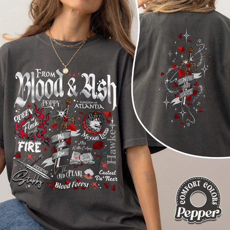From Blood and Ash Comfort Colors Shirt, Poppy Queen of Atlantia Shirts ...