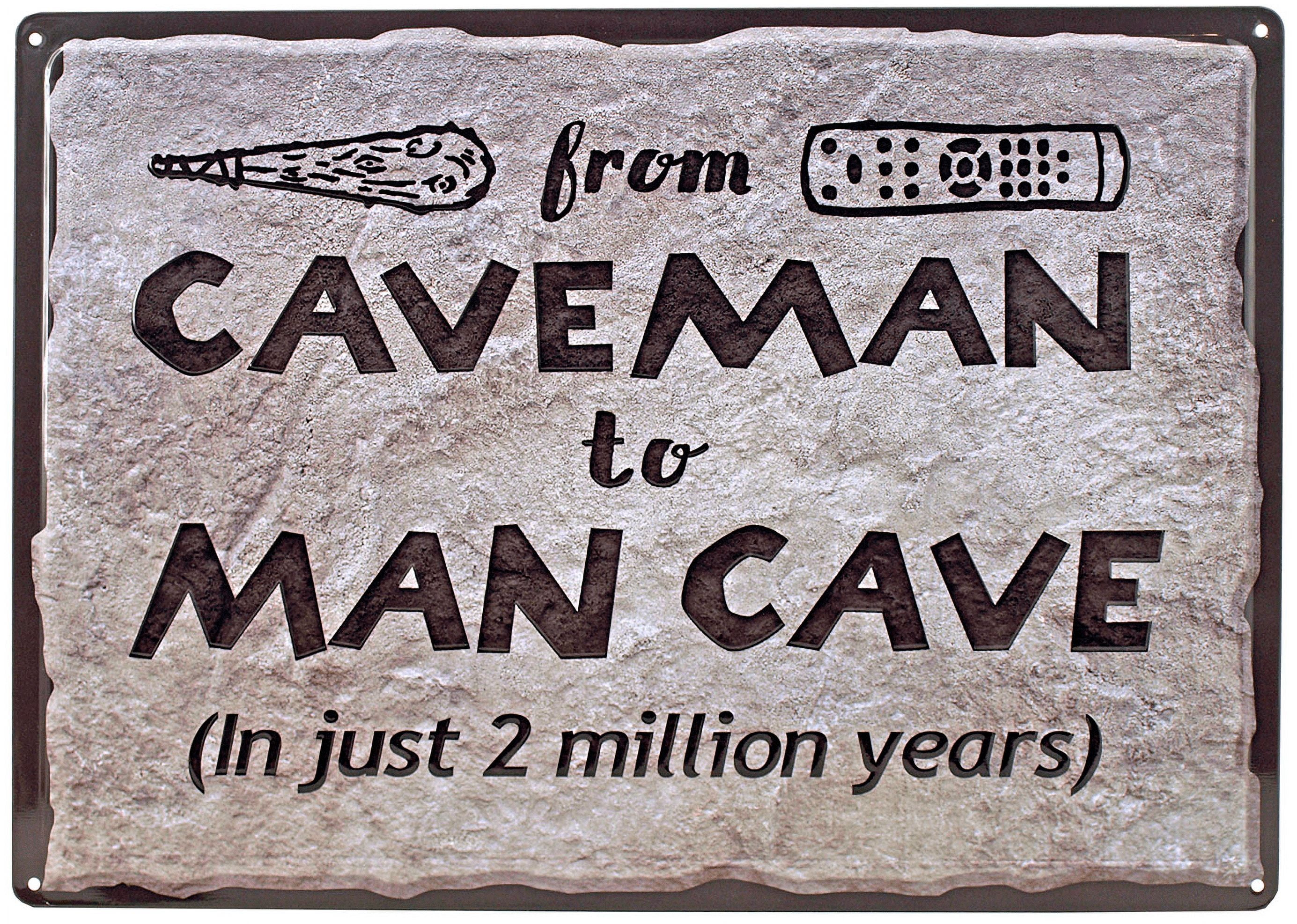 From Caveman to Mancave in Just 2 Million Years Prehistoric Bedrock Tin ...