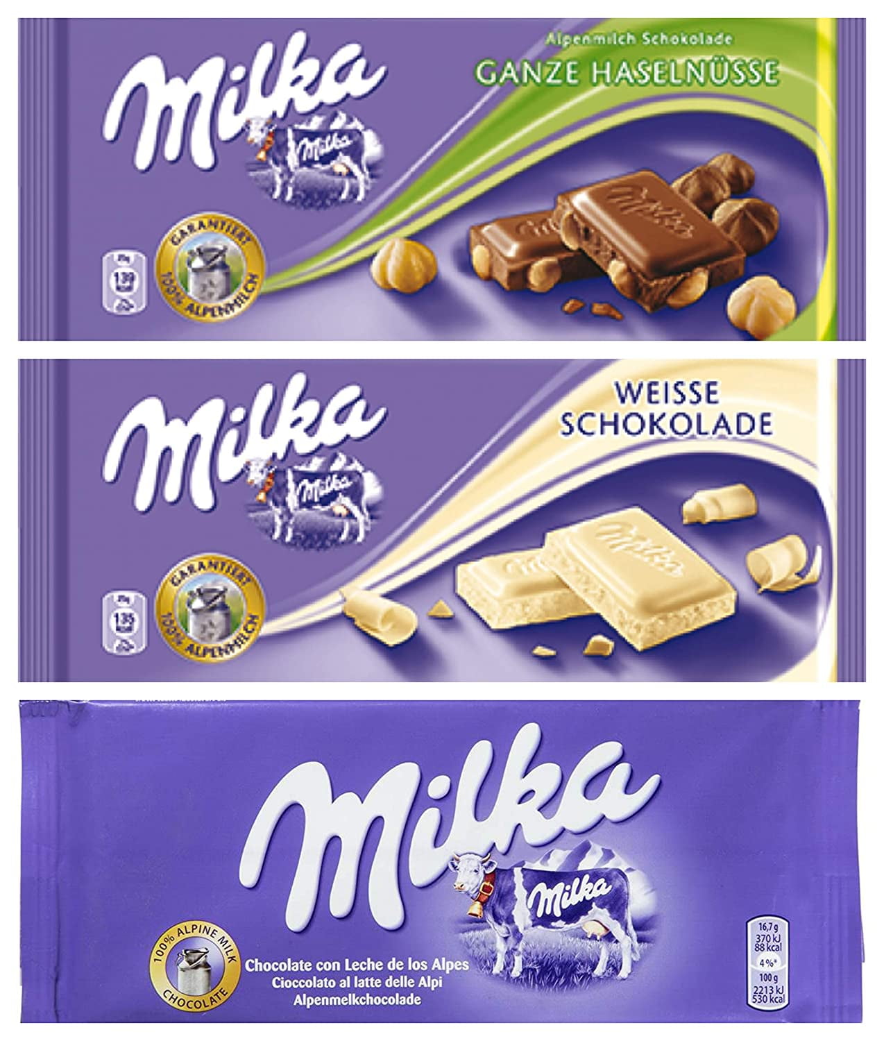 From Germany Milka Assorted Chocolates Variety pack of 3 - Walmart.com