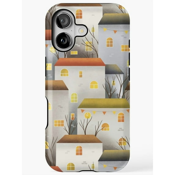 From My Window Town Scene Art Phone Case for iPhone 11 12 13 14 15 16 ...