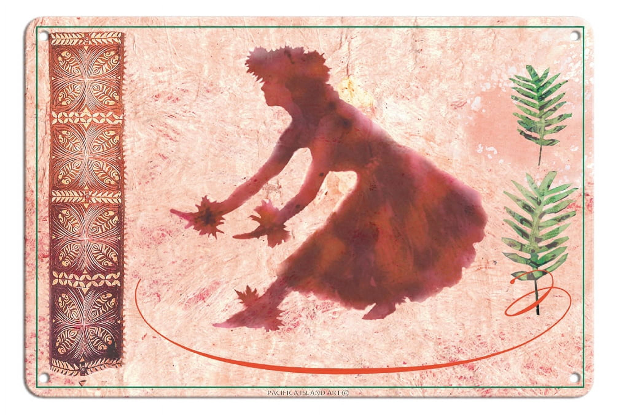 From the Ocean Comes My Song - Hawaiian Hula Dancer Silhouette and Tapa ...