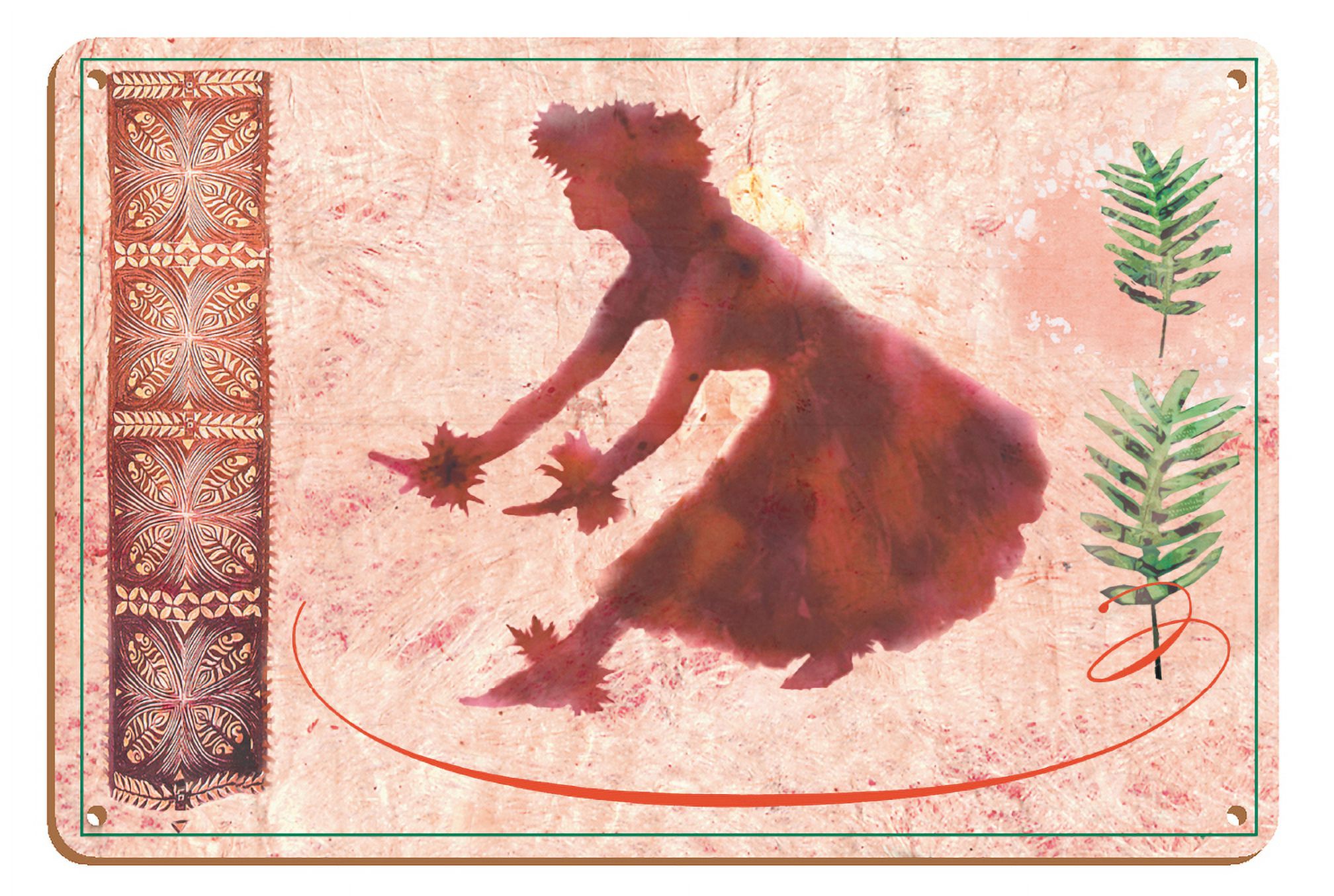 From the Ocean Comes My Song - Hawaiian Hula Dancer Silhouette and Tapa ...