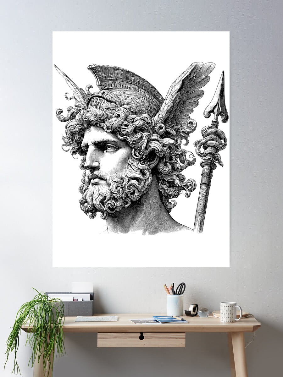 From Olympus To Canvas A Captivating Hermes Portrait Poster Wall Art ...