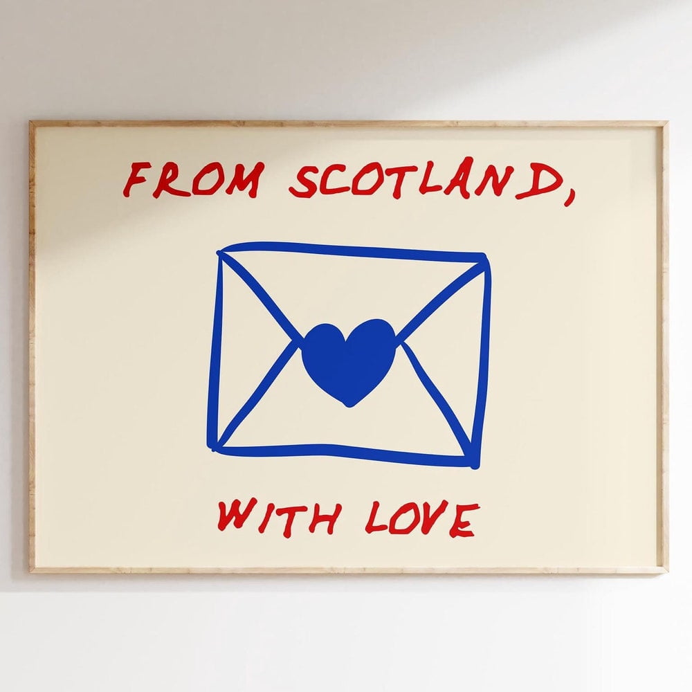 From Scotland Love Letter Art: Scottish Travel Poster UNFRAMED PAPER ...