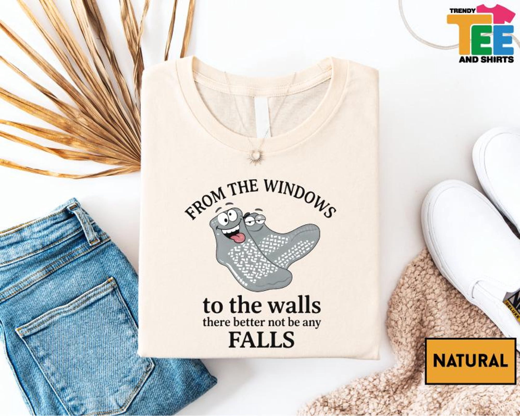 From Windows To Walls Nurse Tee No Falls Hospital Humor Shirt Funny RN ...