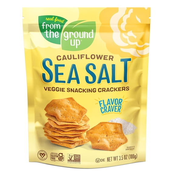 From the Ground Up Sea Salt Cauliflower Snacking Crackers, 3.5 OZ (Pack ...