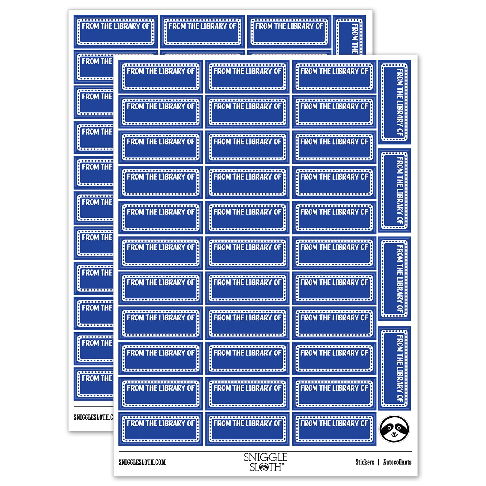 From the Library of Fun Border Book Sticker Set - Dark Blue - Matte ...
