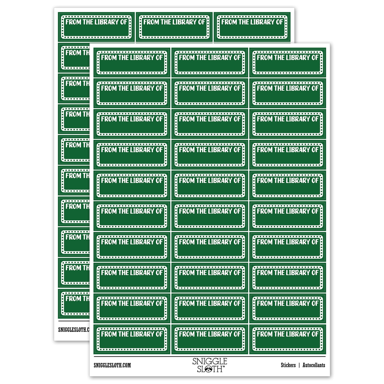 From the Library of Fun Border Book Sticker Set - Dark Green - Gloss ...