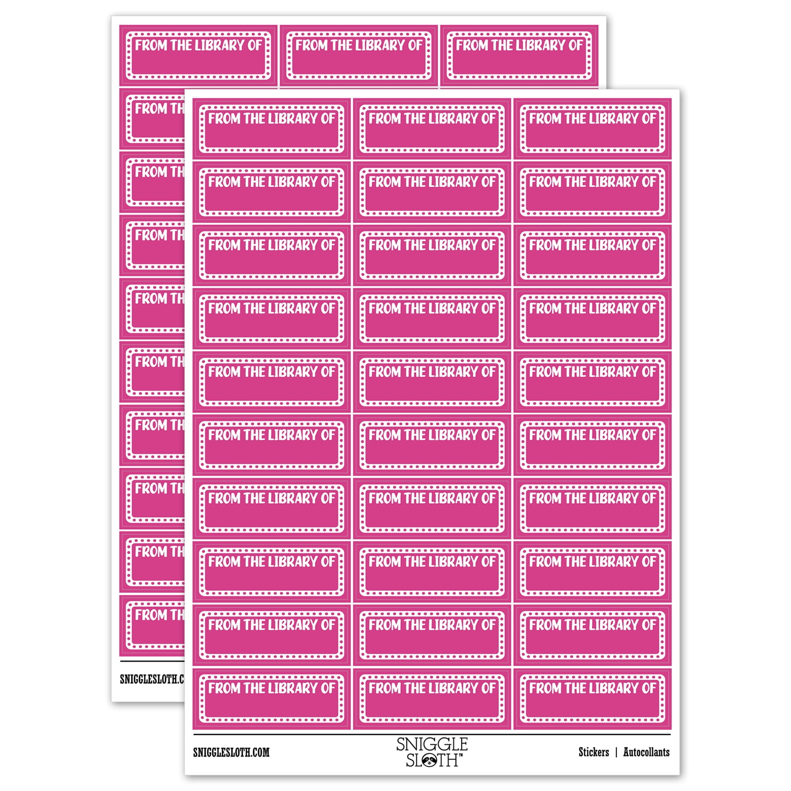 From the Library of Fun Border Book Sticker Set - Hot Pink - Gloss ...