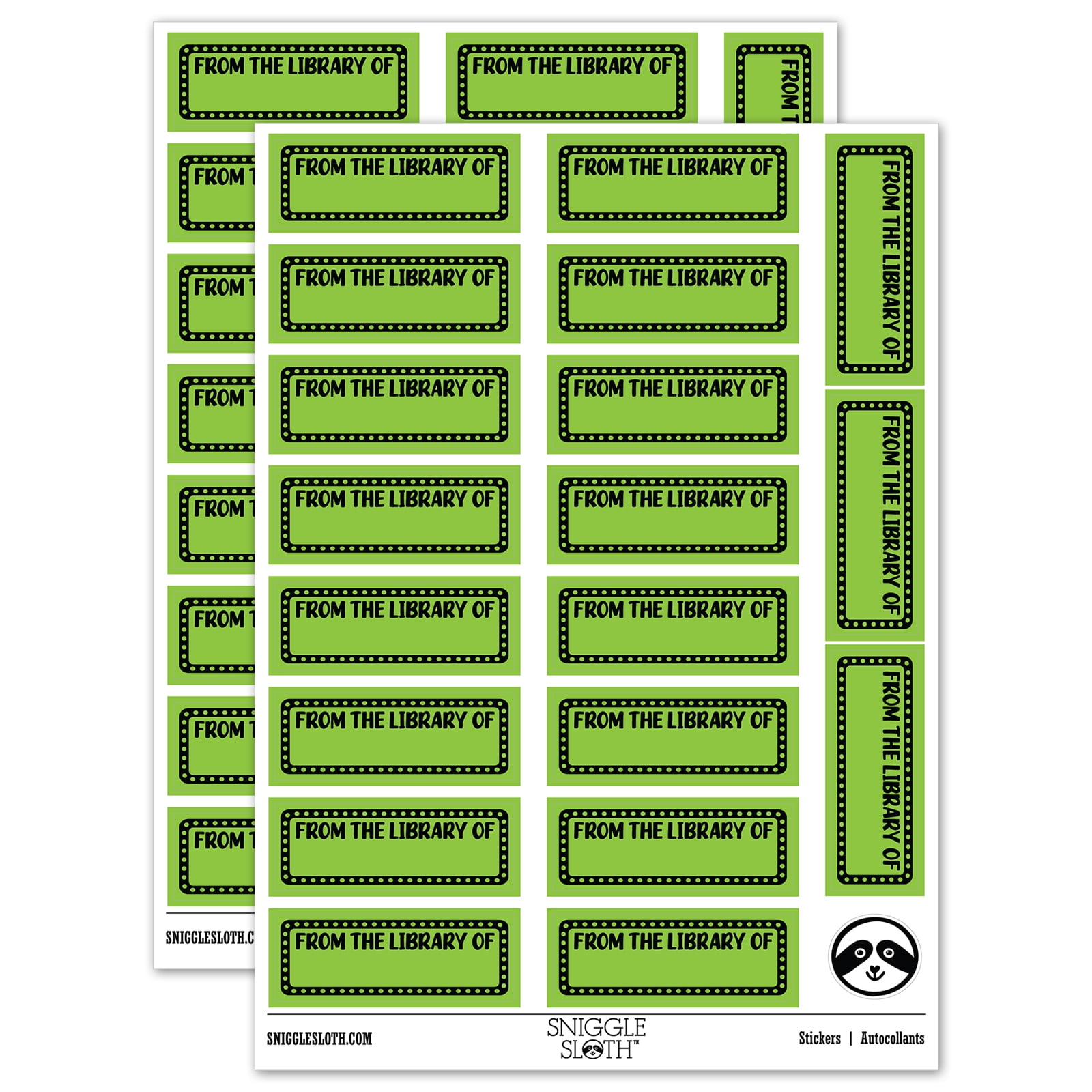 From the Library of Fun Border Book Sticker Set - Light Green - Gloss ...