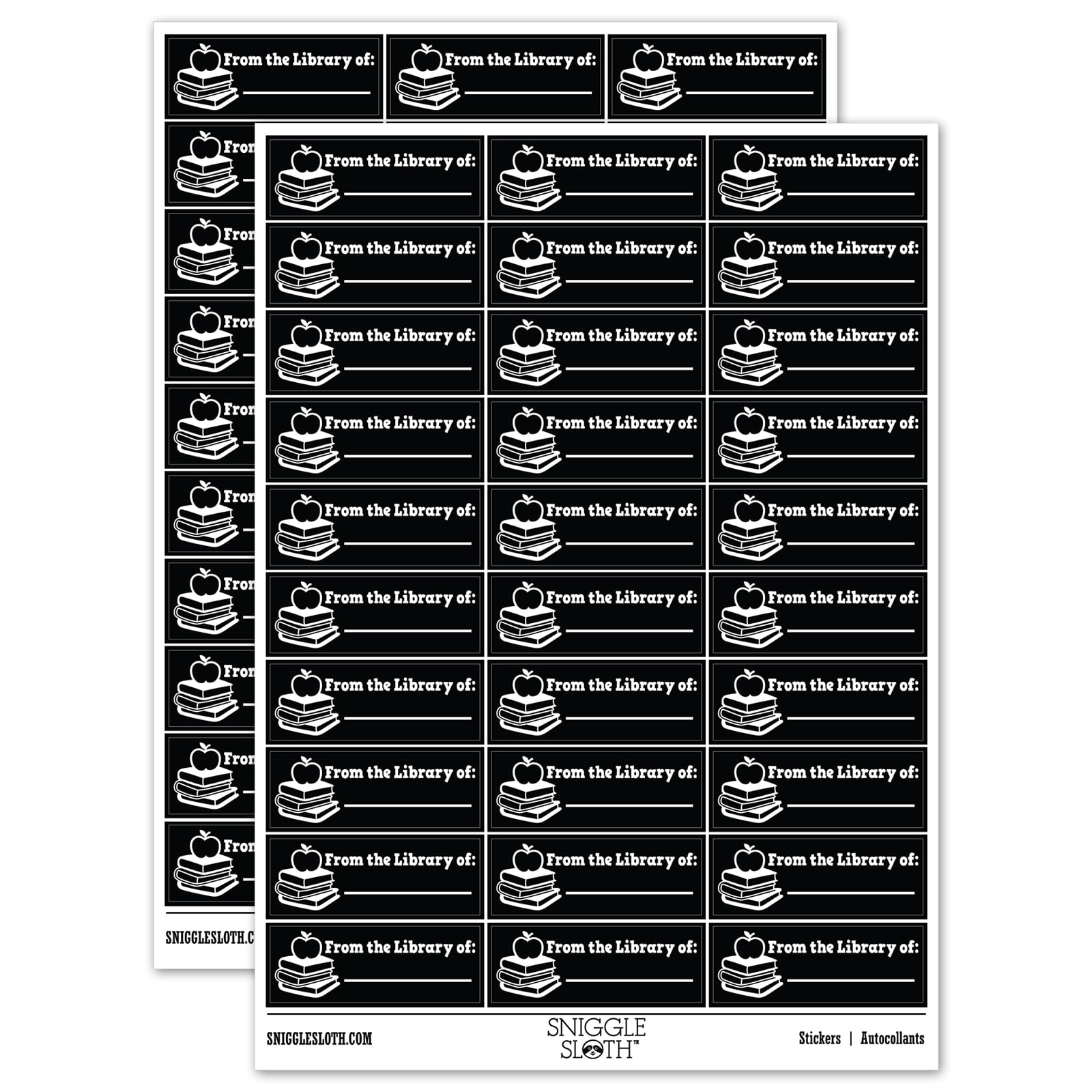 From the Library of Teacher Student School Sticker Set - Black - Gloss ...