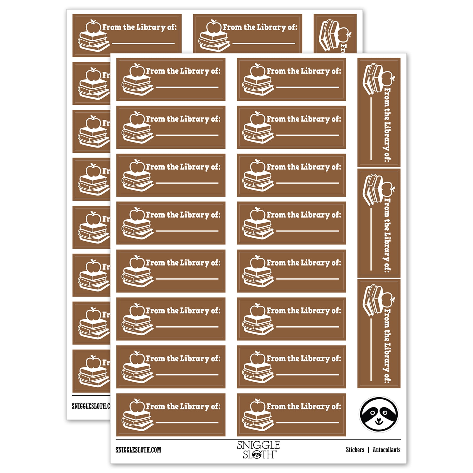 From the Library of Teacher Student School Sticker Set - Brown - Matte ...