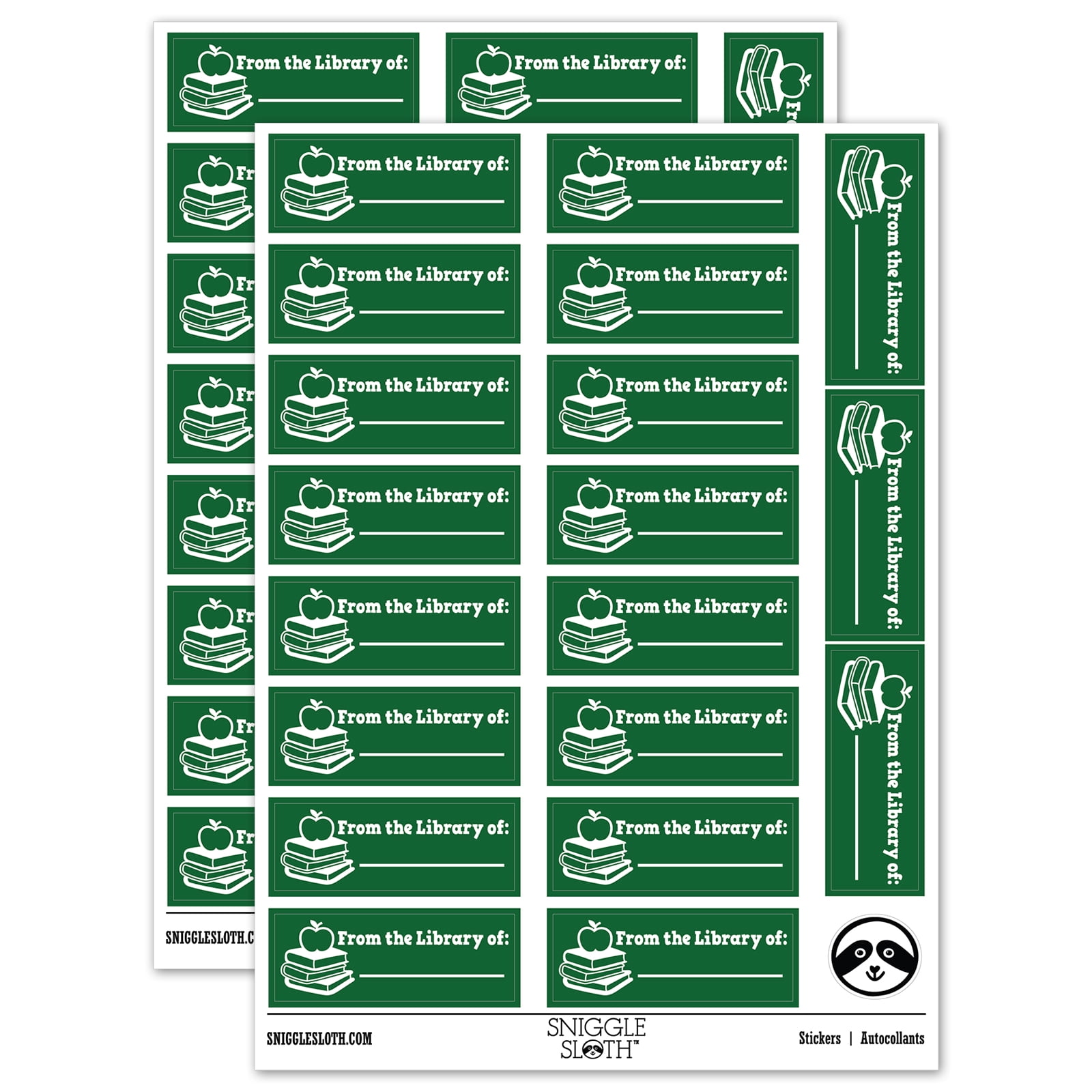 From the Library of Teacher Student School Sticker Set - Dark Green ...