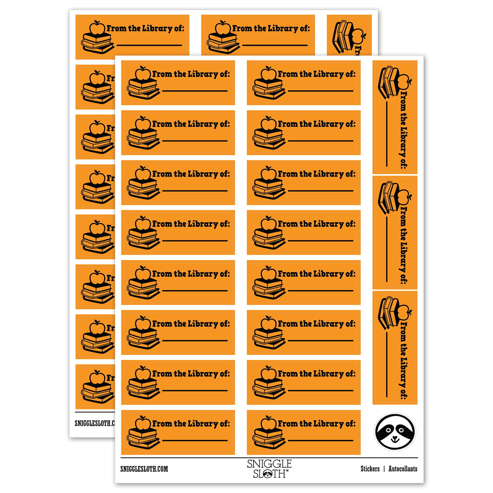 From the Library of Teacher Student School Sticker Set - Orange - Gloss ...
