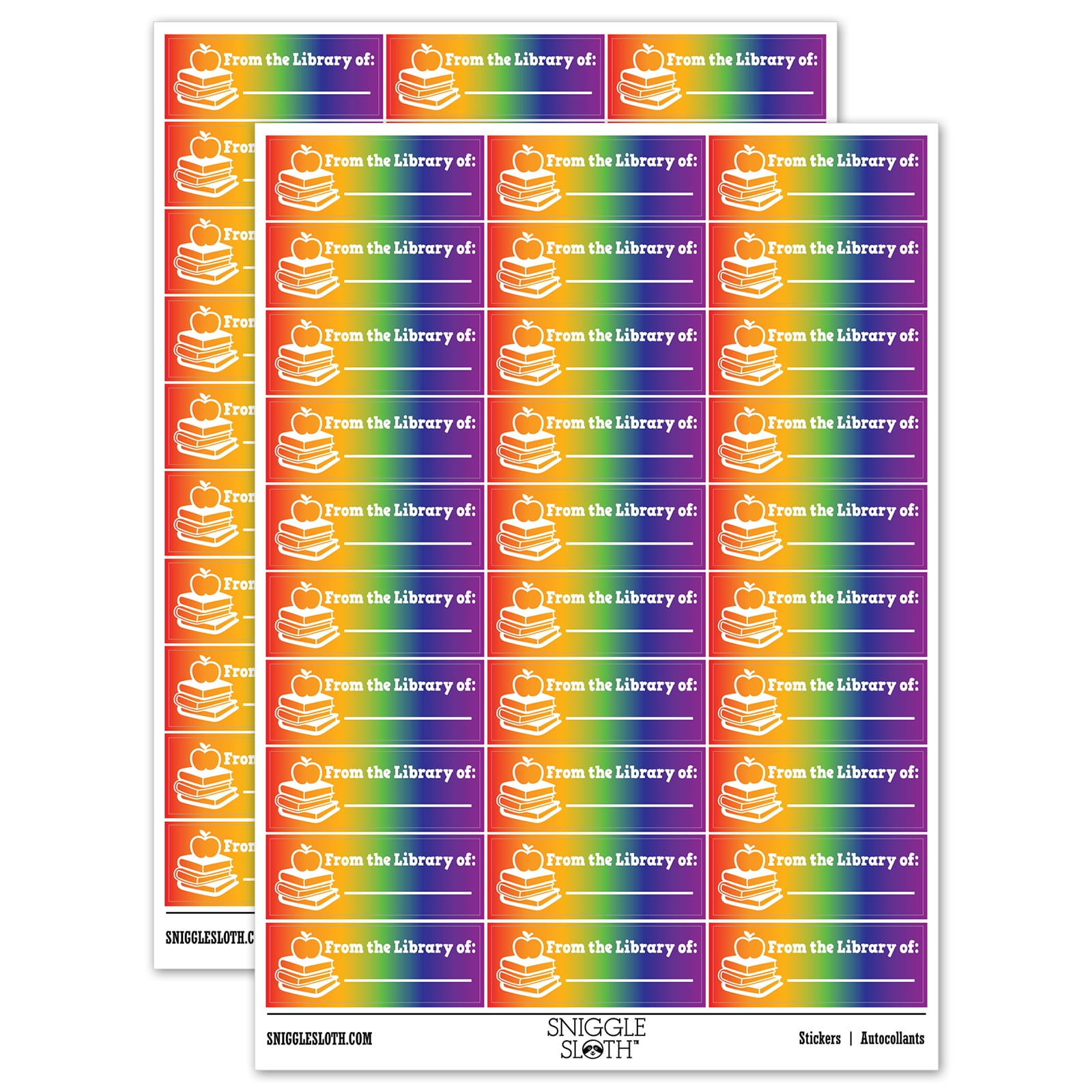 From the Library of Teacher Student School Sticker Set - Rainbow ...