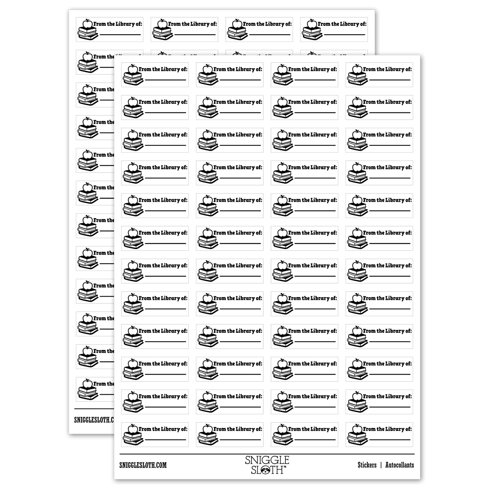From the Library of Teacher Student School Sticker Set - White - Gloss ...