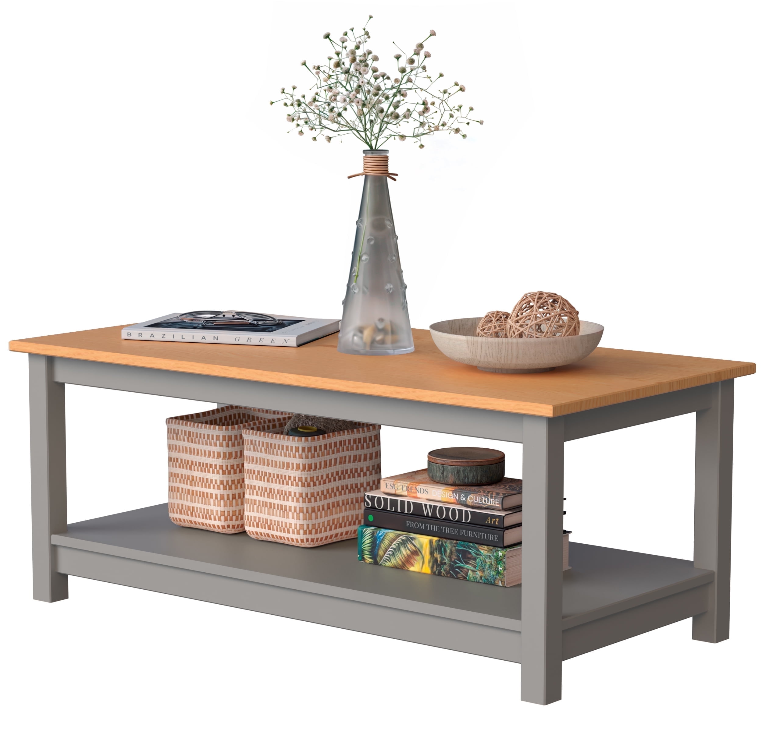 From the Tree Furniture - Pine Wood Multipurpose Coffee Table with ...