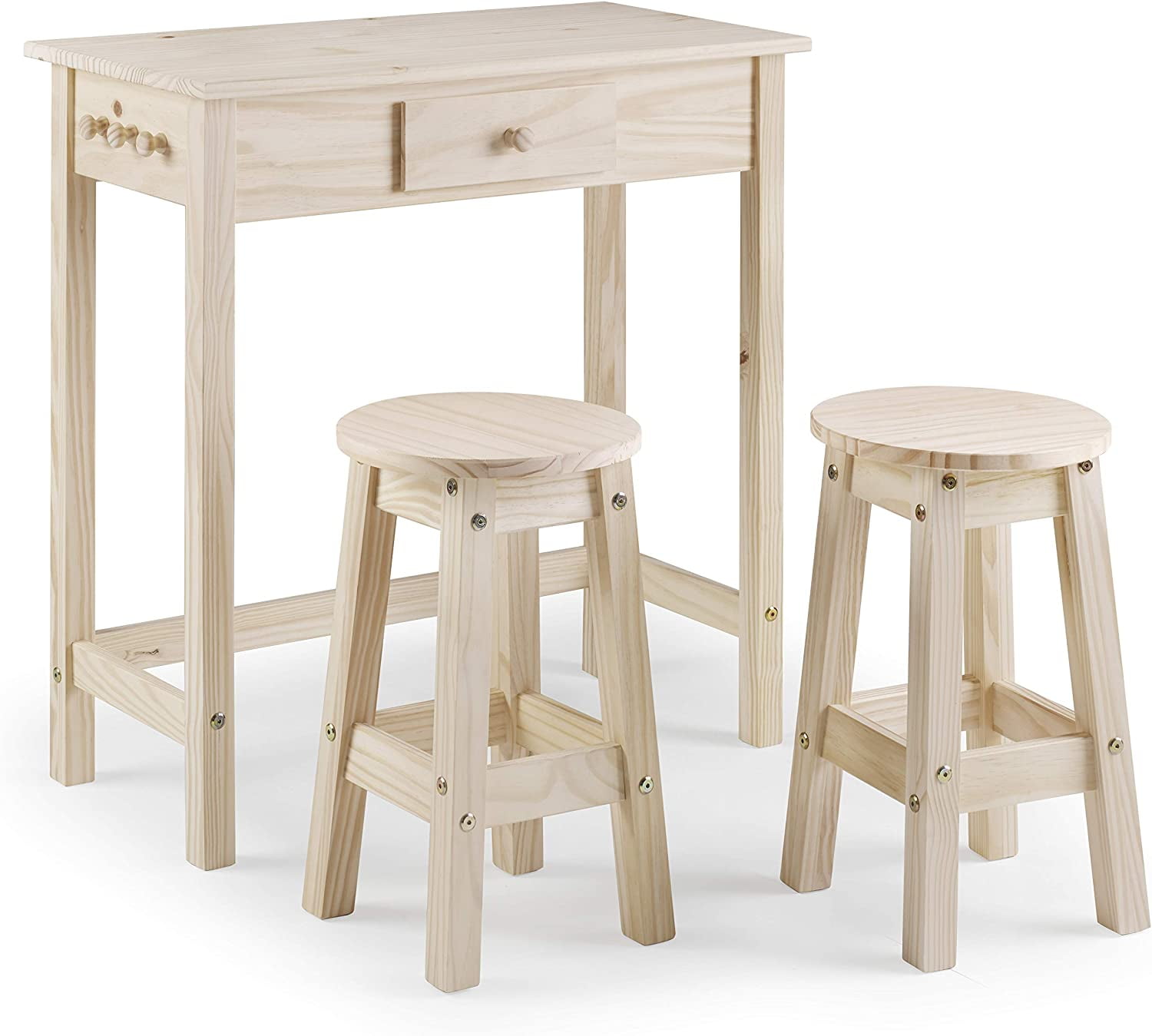 From the Tree Furniture Unfinished Solid Wood Breakfast Bar Table with ...