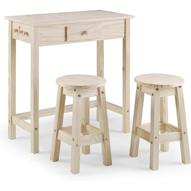 From the Tree Furniture Unfinished Solid Wood Breakfast Bar Table with ...