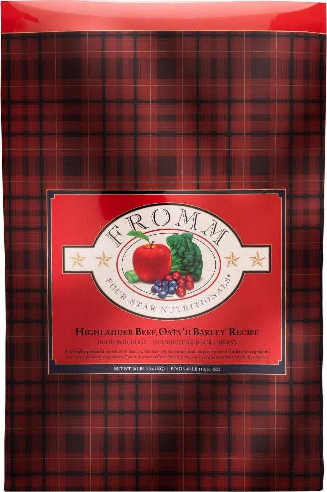 Fromm Four Star Highlander Beef, Oats, 'n Barley Recipe Dry Dog Food 26 lb - Walmart.com