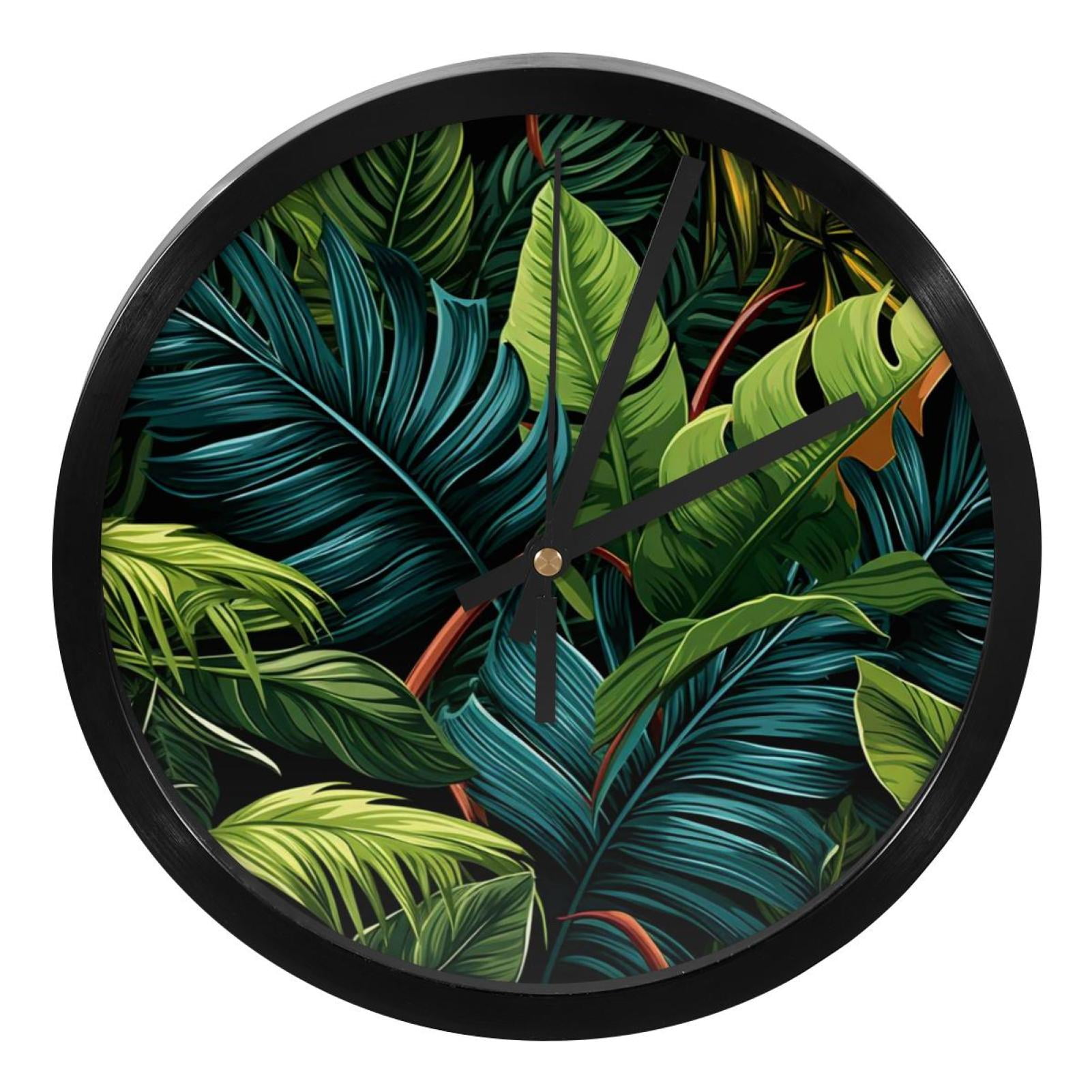 Frond Modern Wall Clock, 9.8 Inches, Silent Non-Ticking Round Digital ...