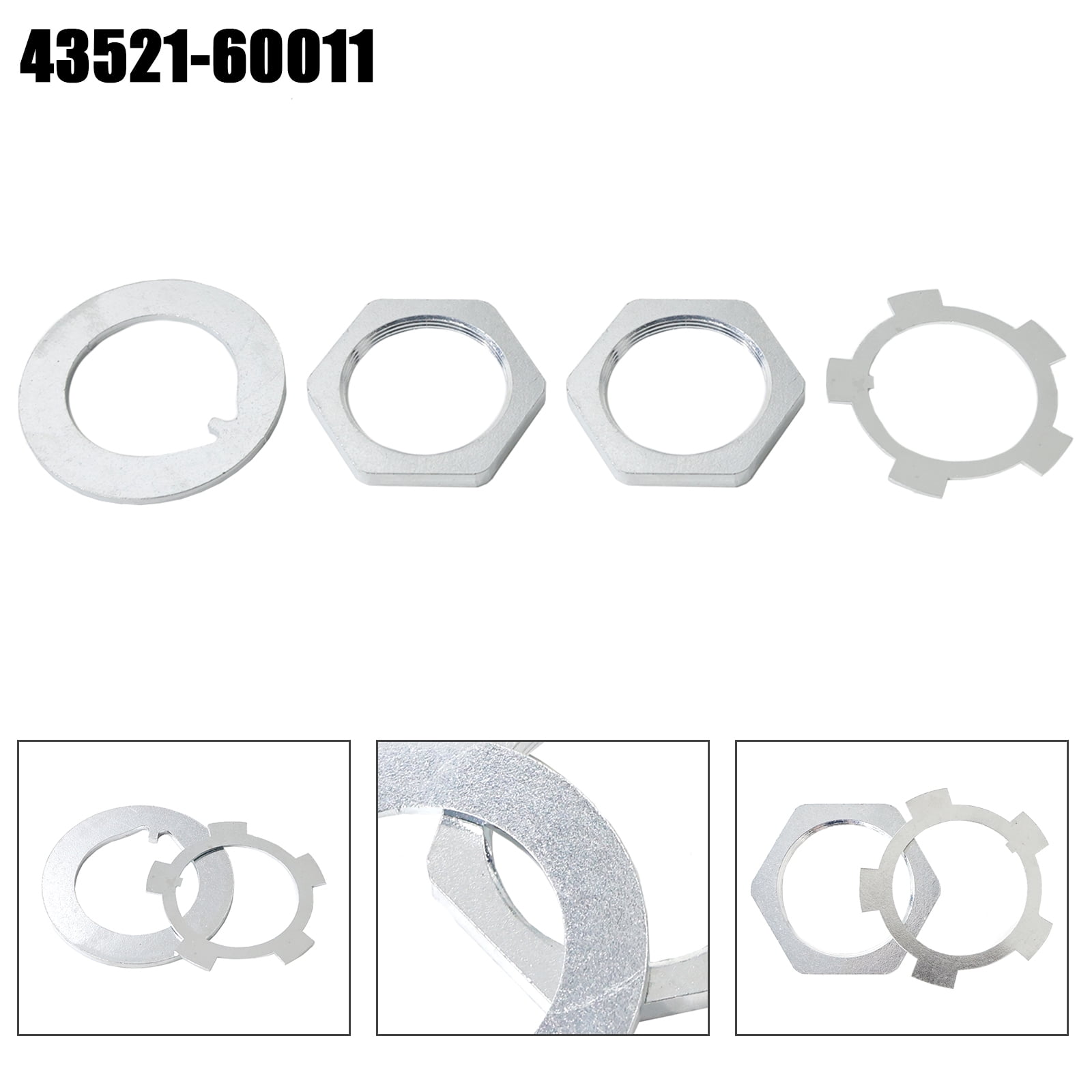Front Axle Hub Spindle Lock Nut Washer Kit 43521-60011 For Toyota Hilux ...