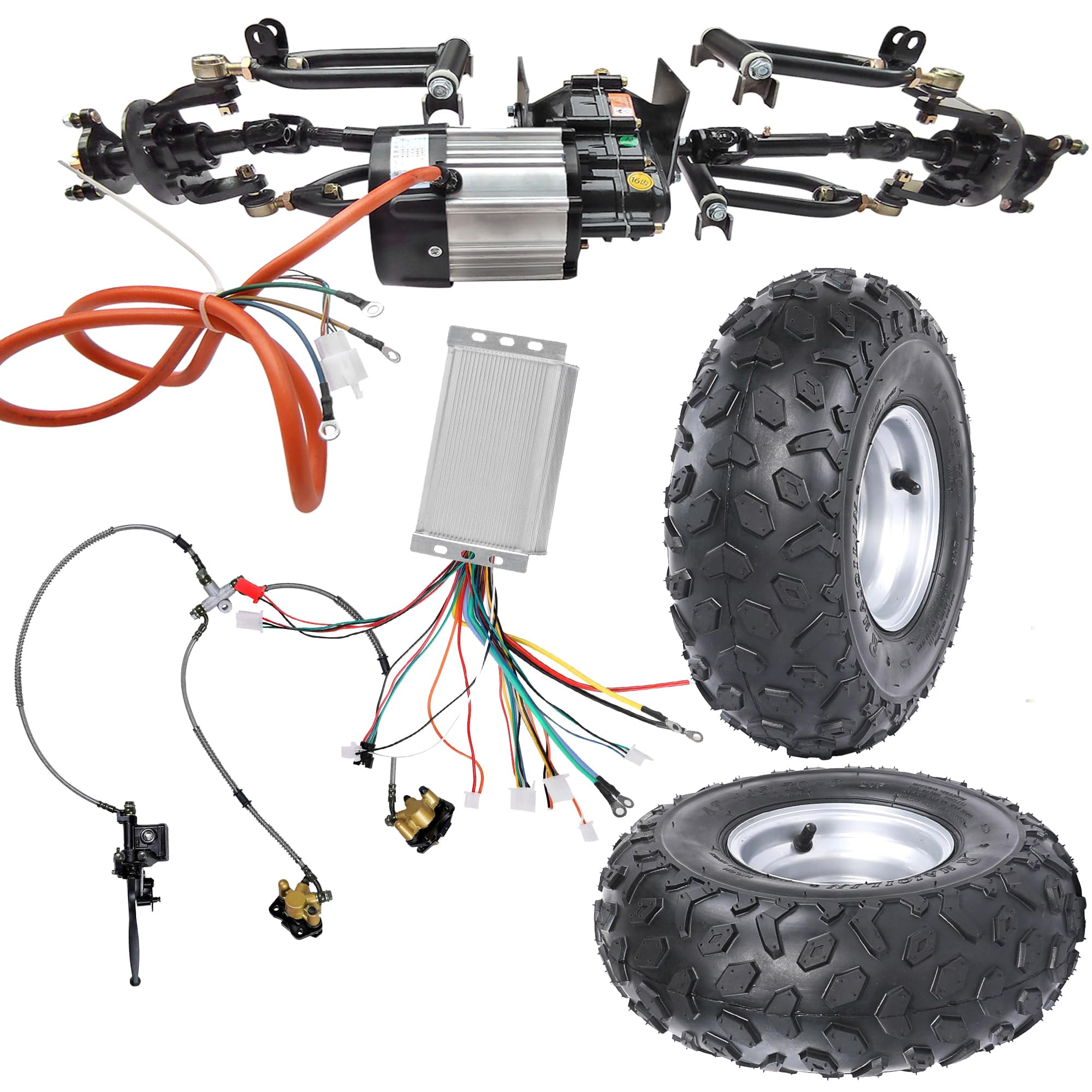 Front Axle Kit 4 Wheel Drive Half Axle Assembly Shock Swingarm Tie Rod ...