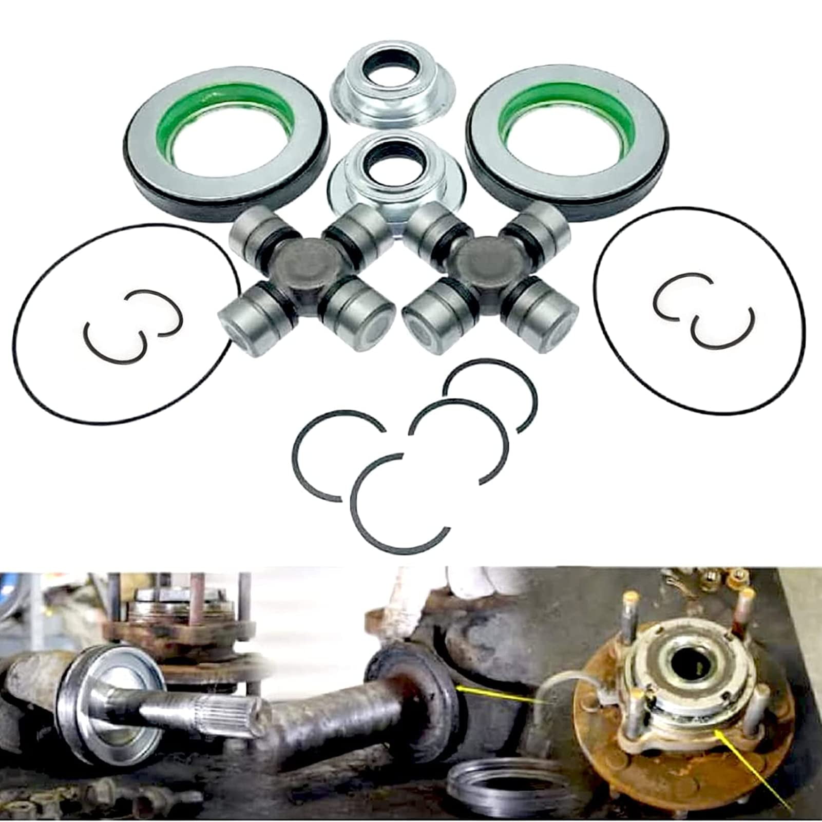 Front Axle Seal And Greaseable U Joint Kit Compatible with Ford F250 ...